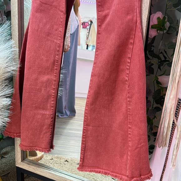 Jeans | Burnt Orange Acid Wash Bell Bottom Denim Pants | Poshmark